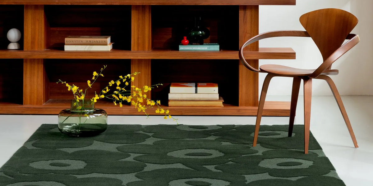 Dark green rug store