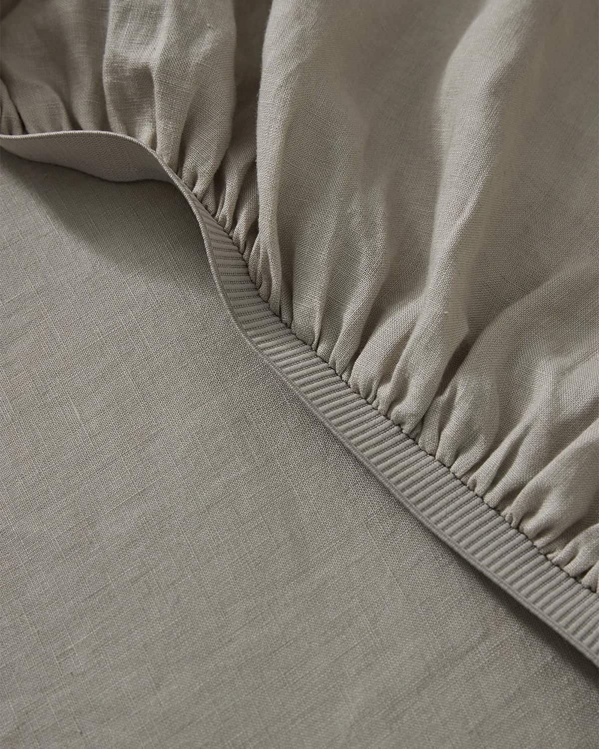 Ravello Linen Fitted Sheet - Pebble - Weave Home– Ink & Brayer New Zealand