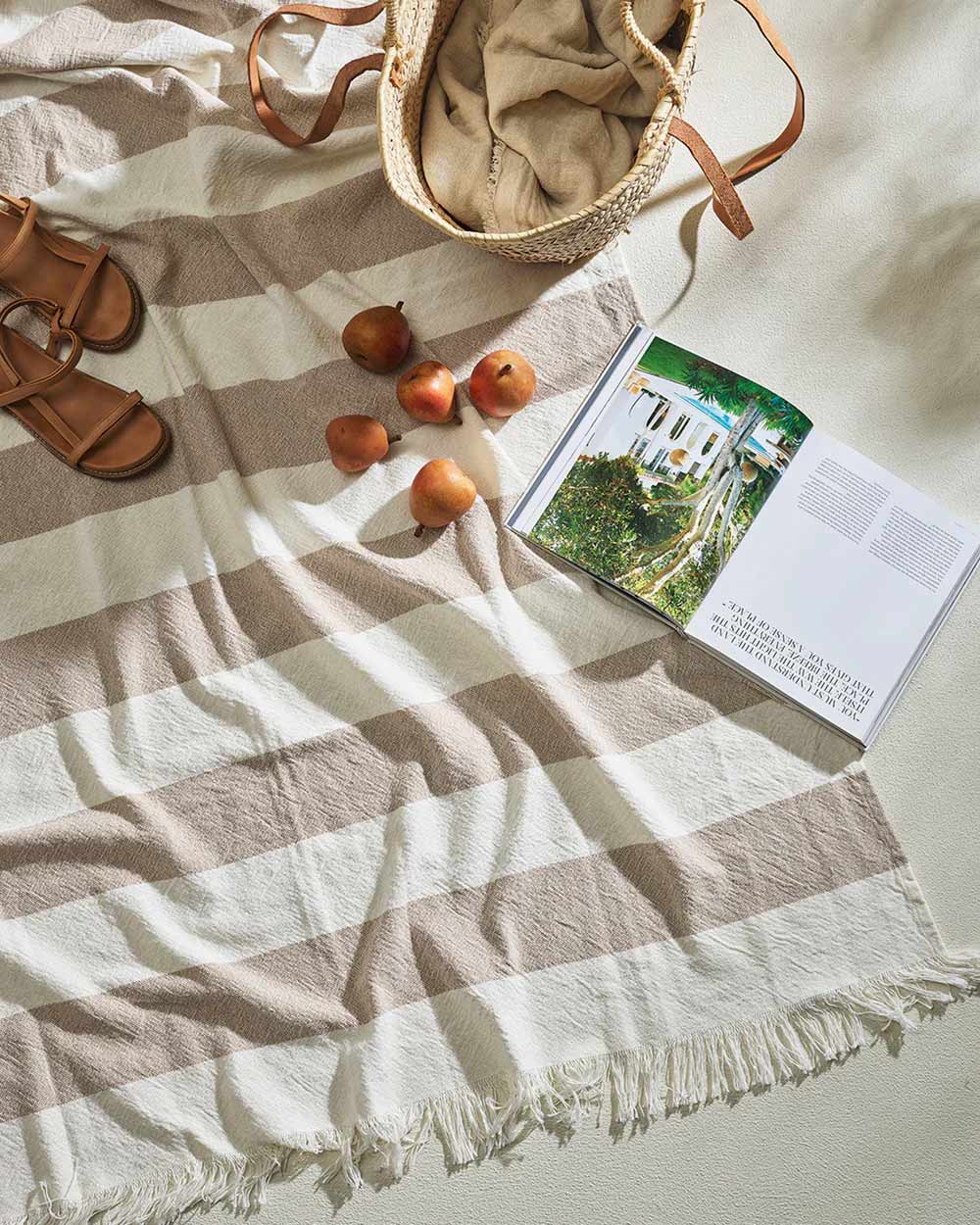 Baya Cheltenham Throw - Pebble | Cotton | Summer Style Throw– Ink ...