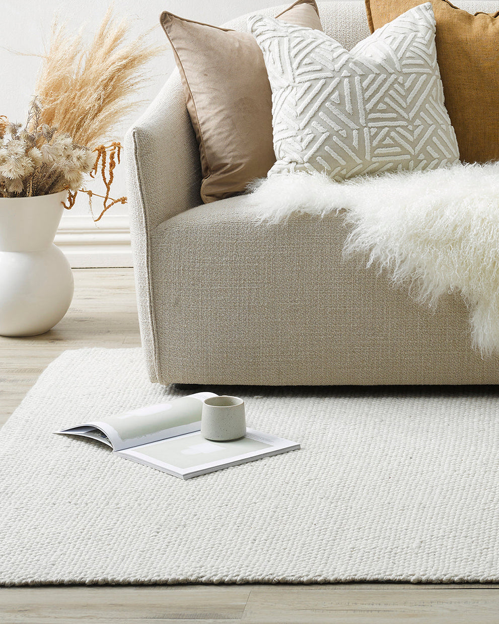 Baya Nebraska Handwoven Textured Rug - Natural White– Ink & Brayer New ...